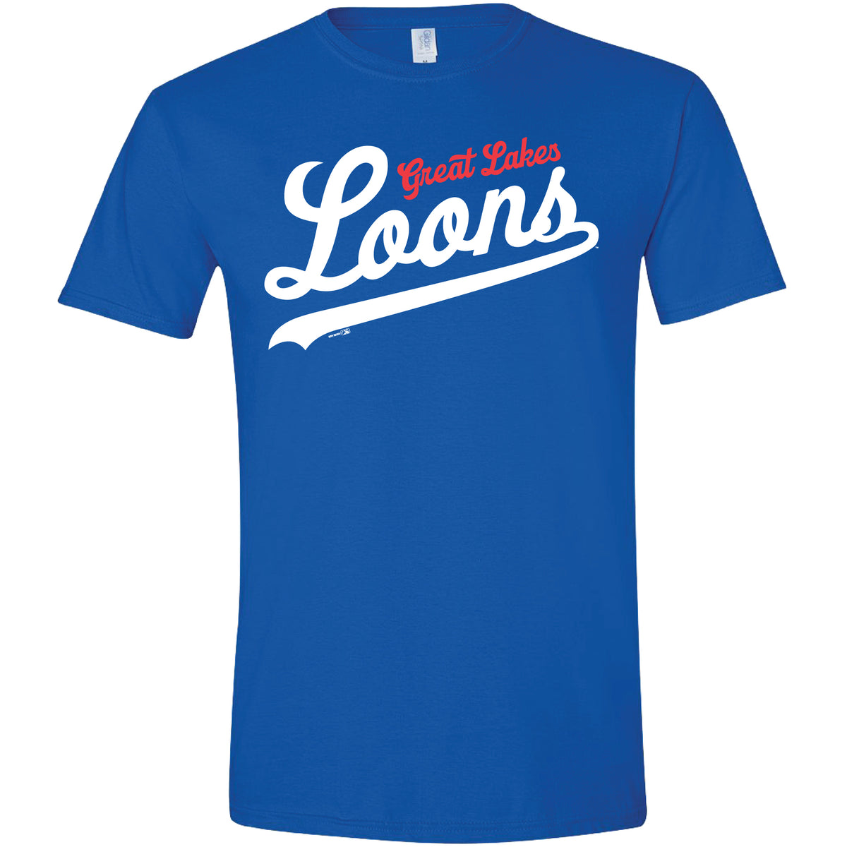 Great Lakes Loons Bimm Ridder Dodger Blue Cursive Tee Great Lakes